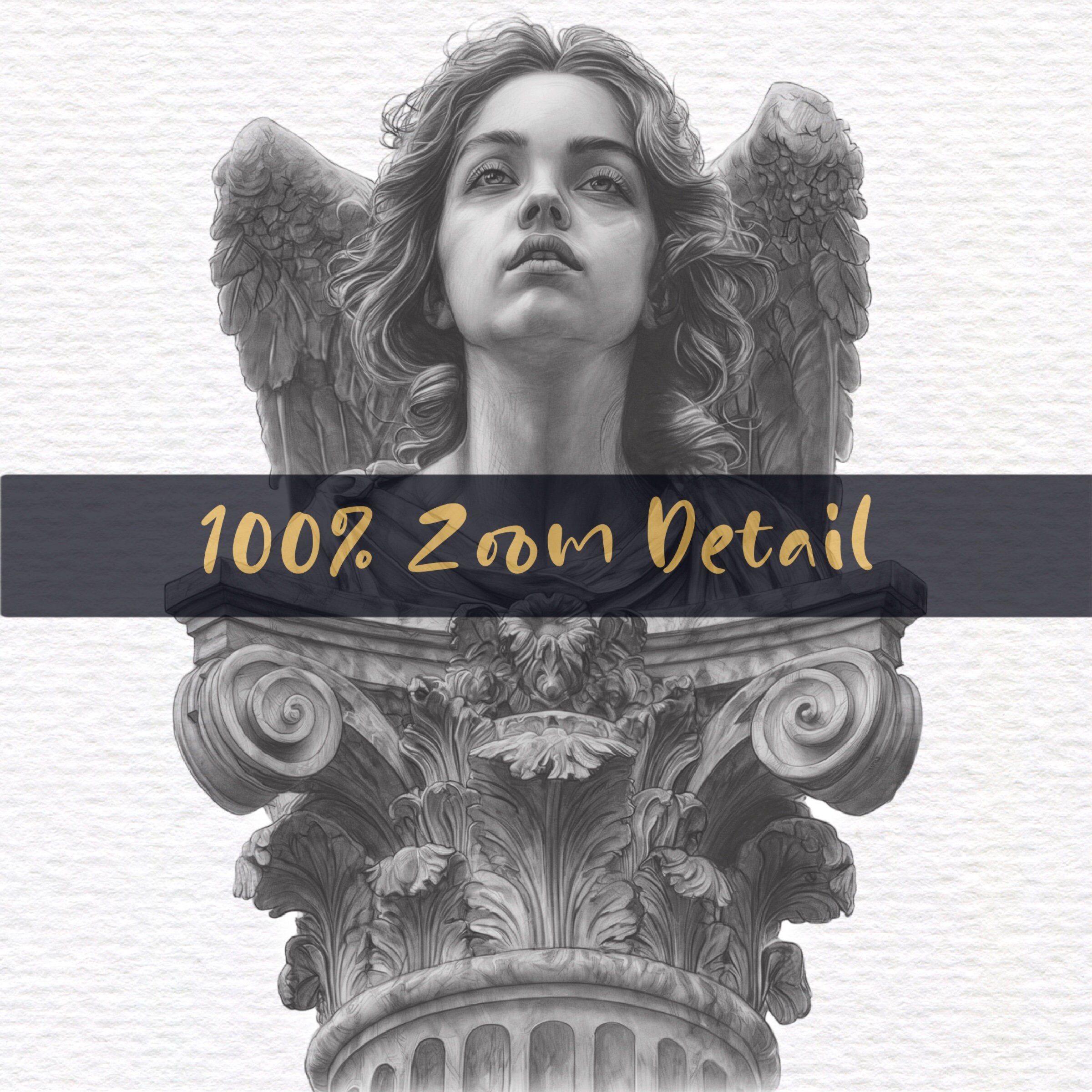 50 Baroque Angels Procreate Stamps - Highly Detailed Angel Sculptures ...