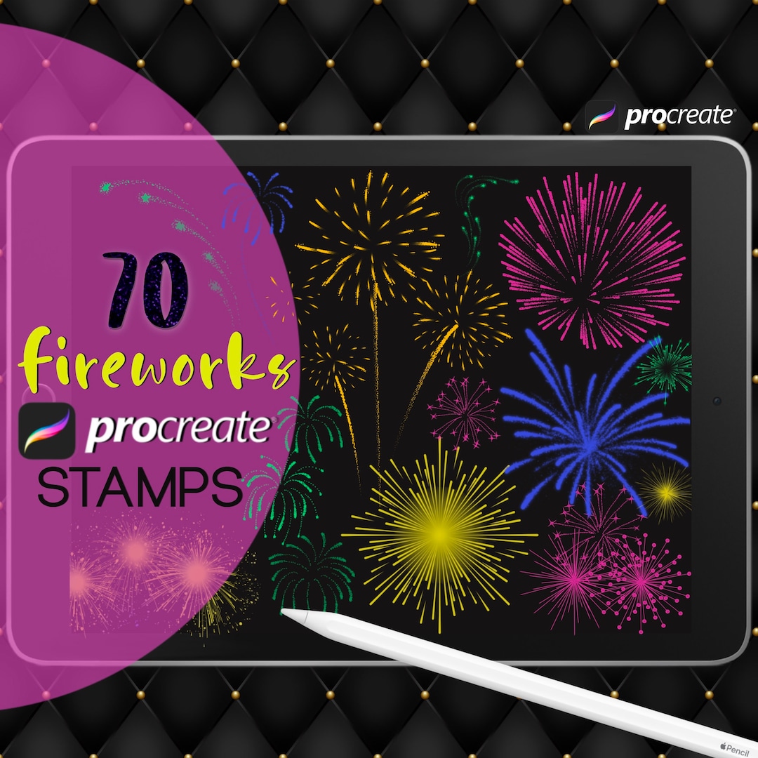 Fireworks Procreate Stamps, Fireworks Brushes, Bonfire Night, Realistic ...