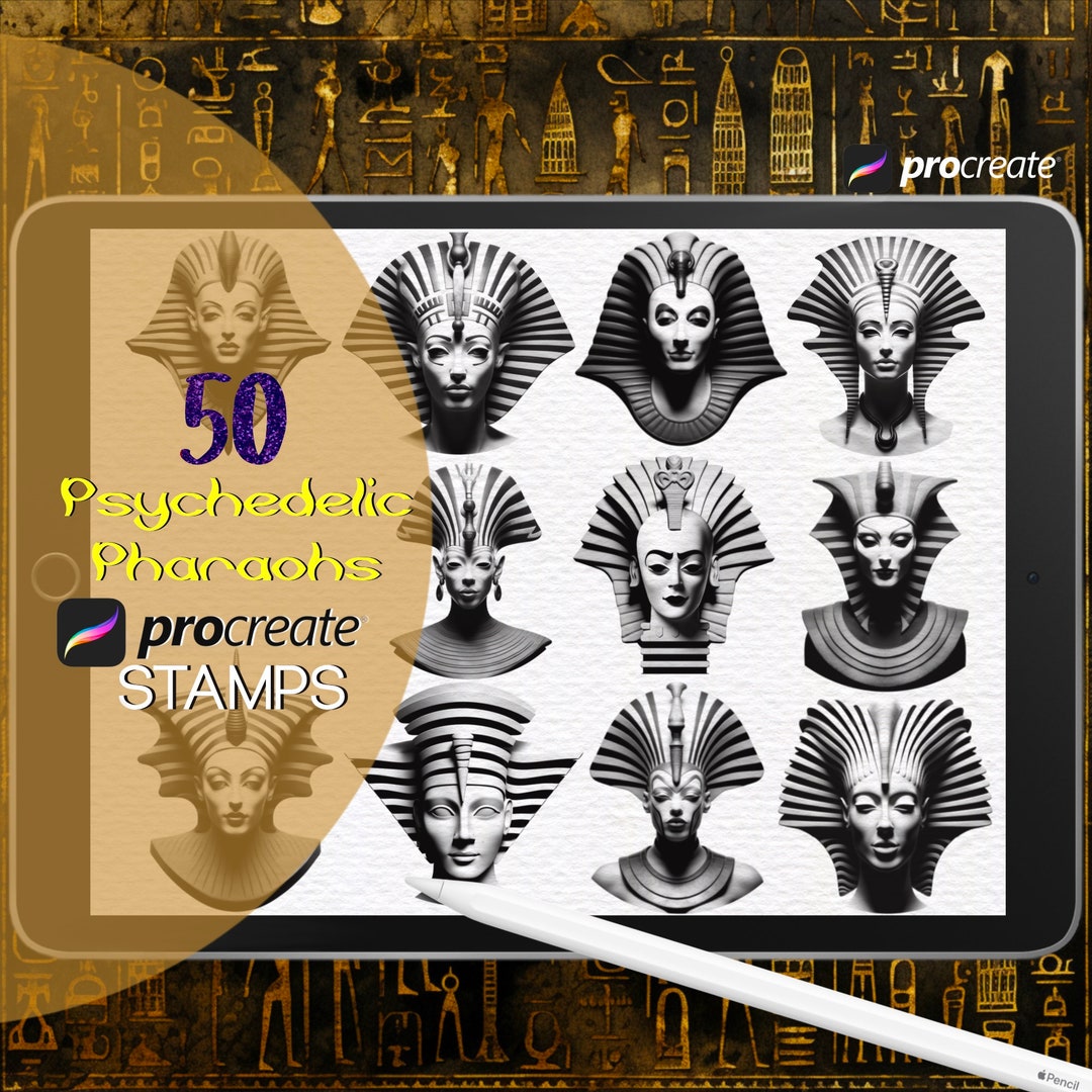 Egyptian Procreate Stamps, Psychedelic, Pharaohs, Cyberpunk Brushes, Futuristic, Ancient Egypt ...