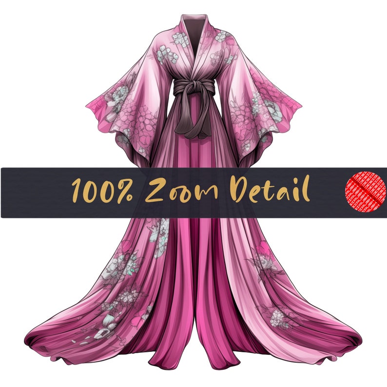 Procreate Japanese Kimono Dress Stamps, Asian Fashion Brushes, Evening ...