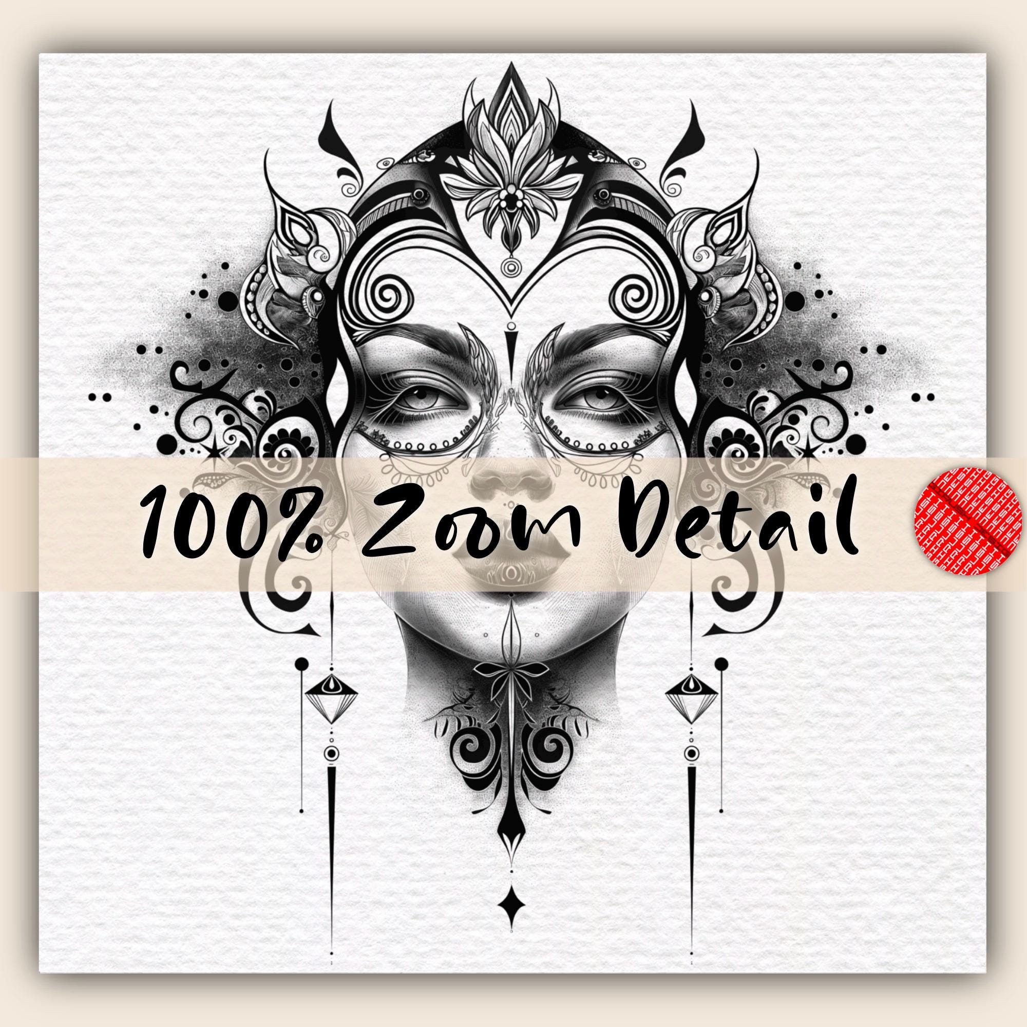 Cyberpunk Women Procreate Stamps | Ornate Sci-fi Futuristic Tattoo ...