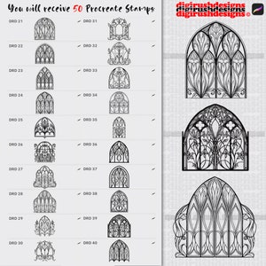 Procreate Gothic Windows Stamps Art Nouveau Church Windows Brushes ...