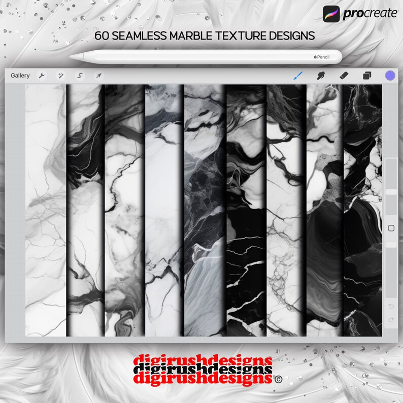 Procreate Marble Texture Brushes Seamless Realistic Marble Stone Pattern Marble Statue ...