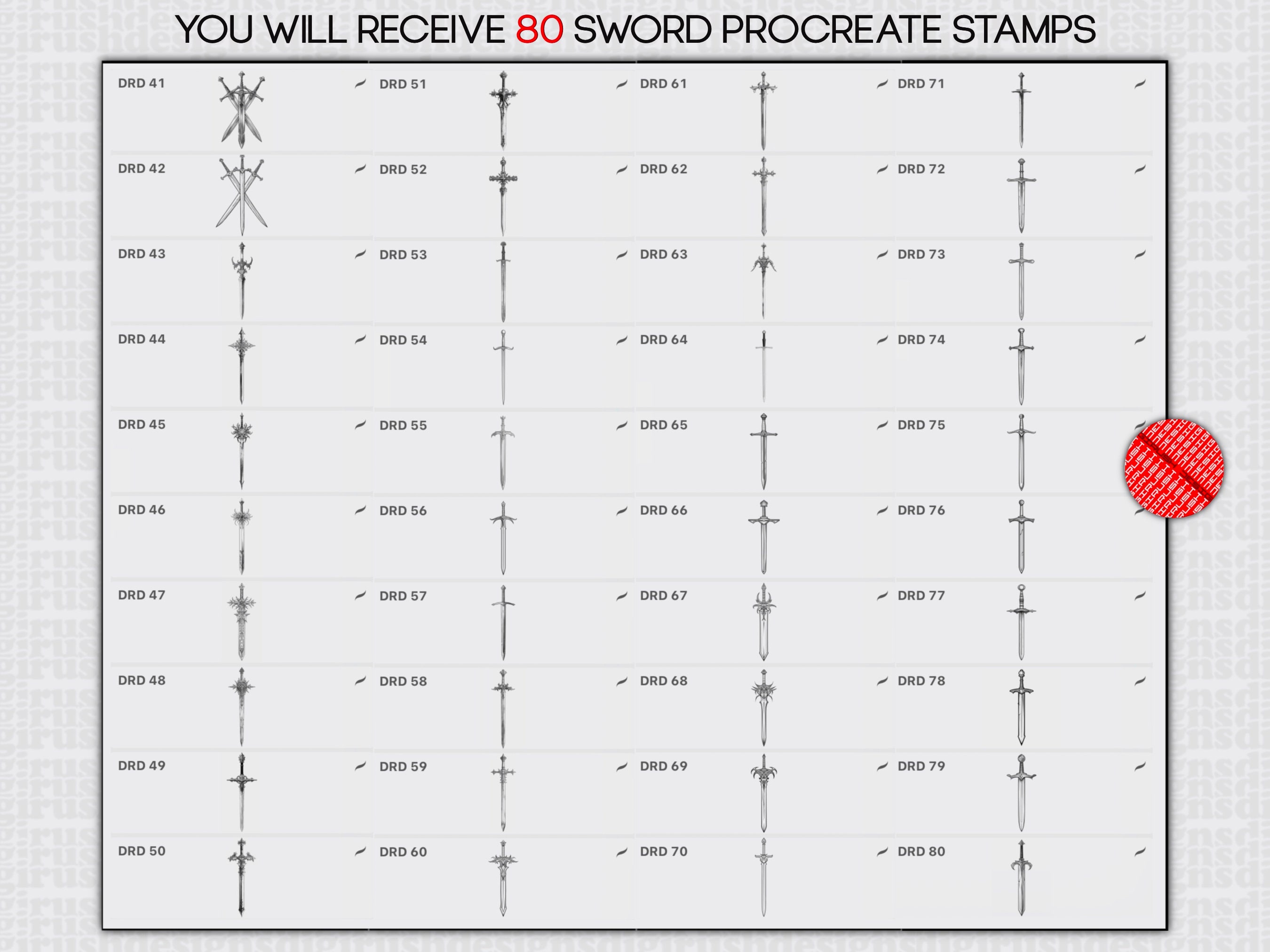 Procreate Swords Stamps, Swords & Daggers Brushes, Fantasy, Medieval ...