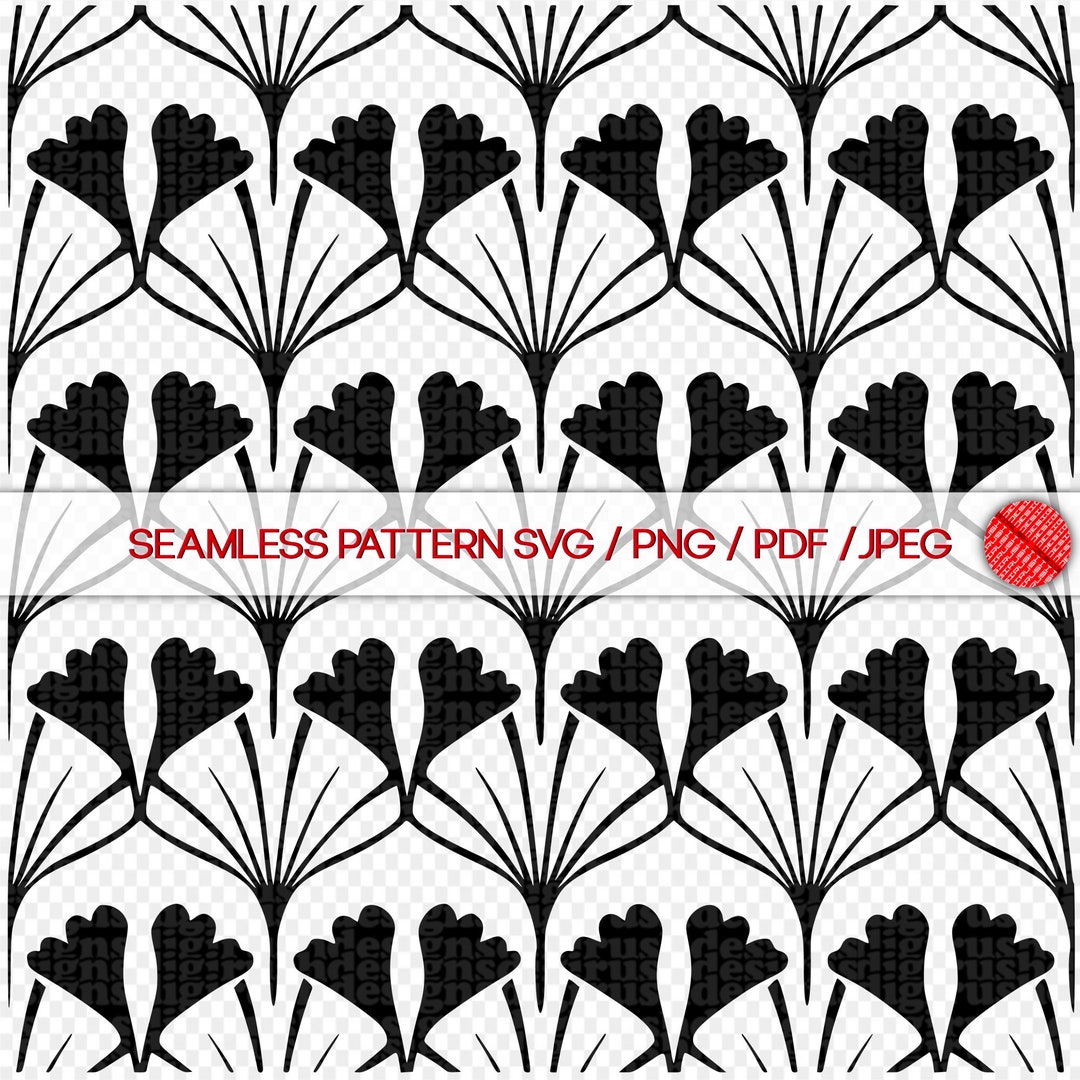 Ginkgo Leaf Pattern, Seamless Repeat SVG, PNG, JPEG, (digital Download ...