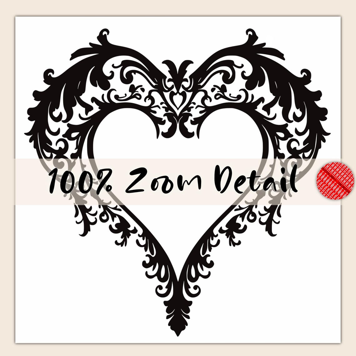 50 Gothic Heart Frames Clipart: Ornate Baroque PNG Overlays (digital ...