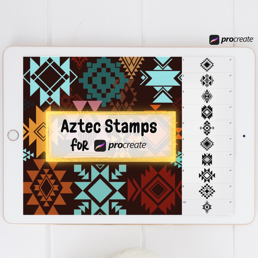 Aztec Procreate Stamps Mexican Southwestern Elements Native - Etsy