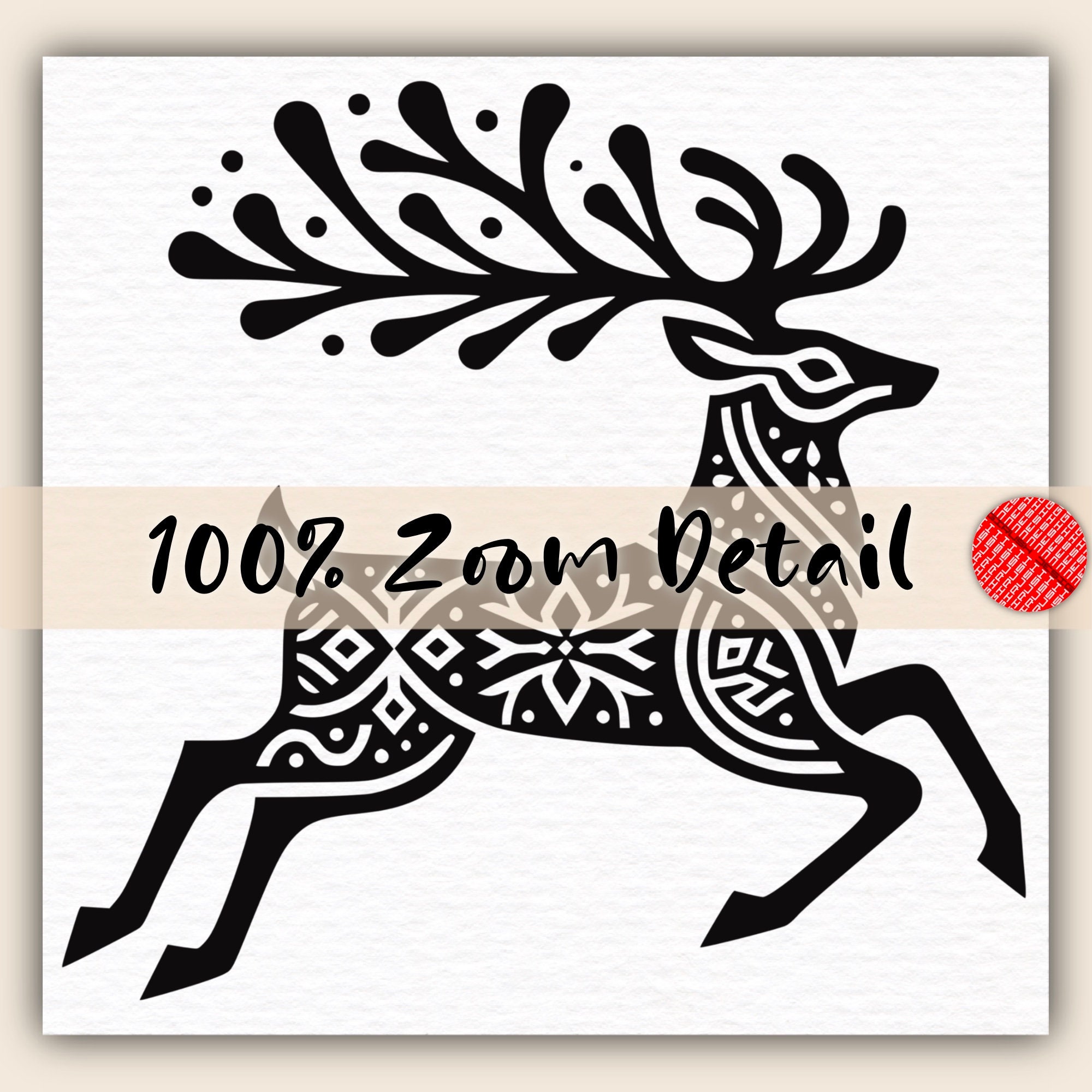 Stag Folk Art Procreate Stamps Scandinavian Stags Brushes Nordic Animal ...