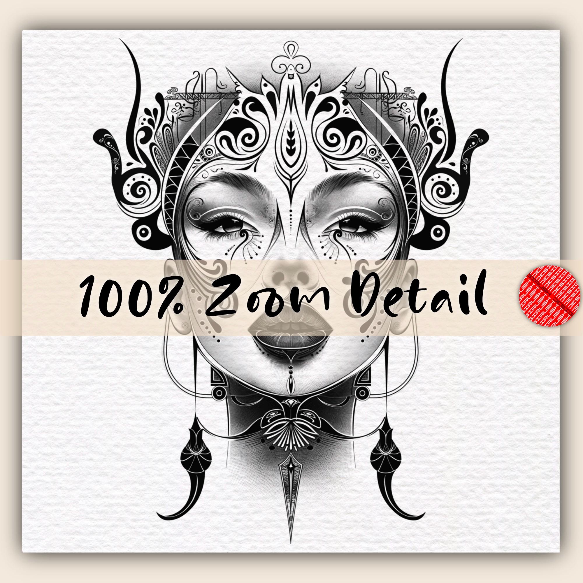 Cyberpunk Women Procreate Stamps | Ornate Sci-fi Futuristic Tattoo ...