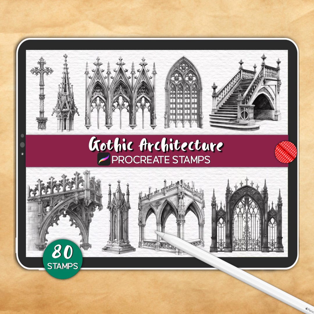 Procreate Gothic Architecture Stamps Baroque Procreate Building Brushes ...