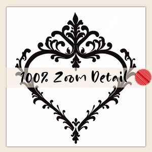 Ornate Gothic Heart Frames Clipart PNG Digital Download, Vintage ...
