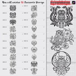 Owls Procreate Stamps Art Nouveau Procreate Brushes Vintage Owl Birds ...