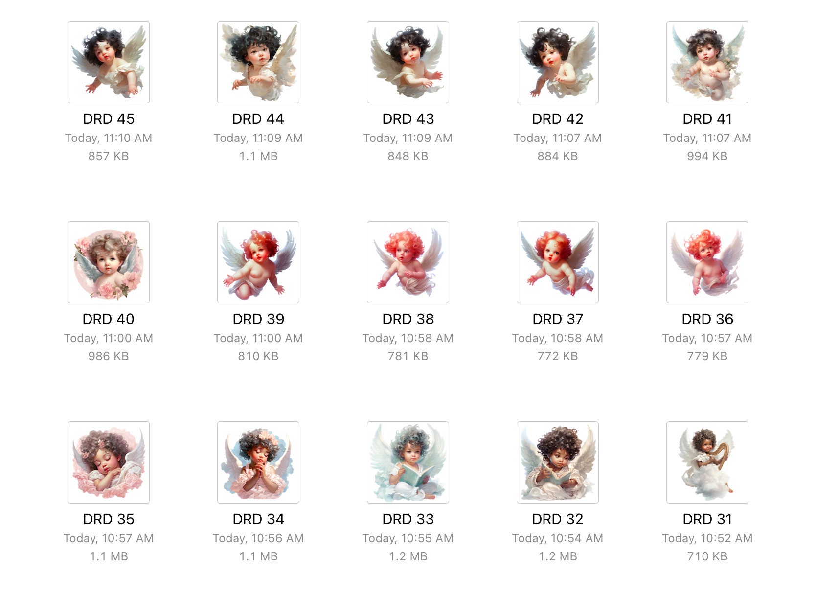 Cherub Clipart Graphics Angel Digital Download Cute Cherub Commercial ...