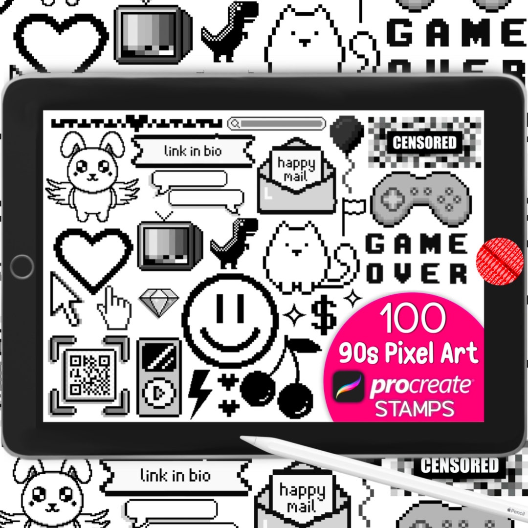 Procreate 90s Procreate Stamps Pixel Art Procreate Brushes Y2K Tattoo ...