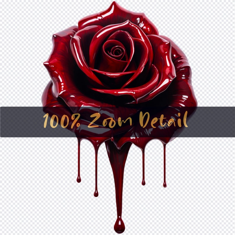 Red Roses Clipart PNG Digital Download Drip Roses Clip Art - Etsy