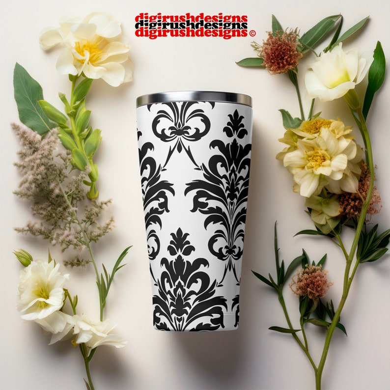 Damask Pattern SVG Seamless Baroque Repeat Pattern Background Cut File ...