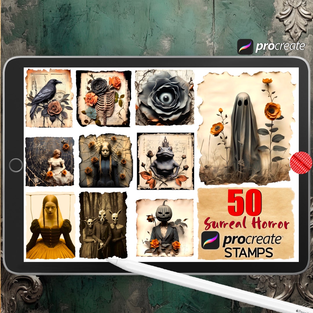 Procreate Surreal Stamps Vintage Horror Brushes Trippy Psychedelic ...