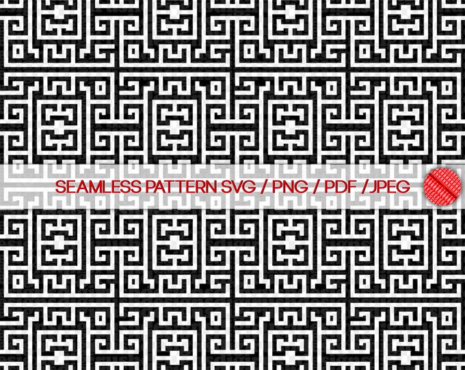 Seamless Greek Wave Pattern Svg, Roman Meander Pattern, Geometric ...