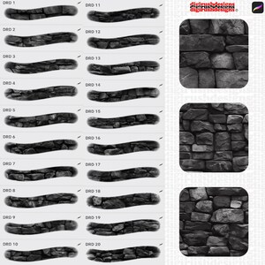 Procreate Brick Texture Brushes Seamless Stone Brushes Realistic Bricks ...