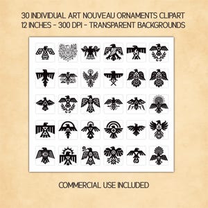 30 Aztec Bird Clipart: Tribal Silhouettes, Native American Tattoo Art ...