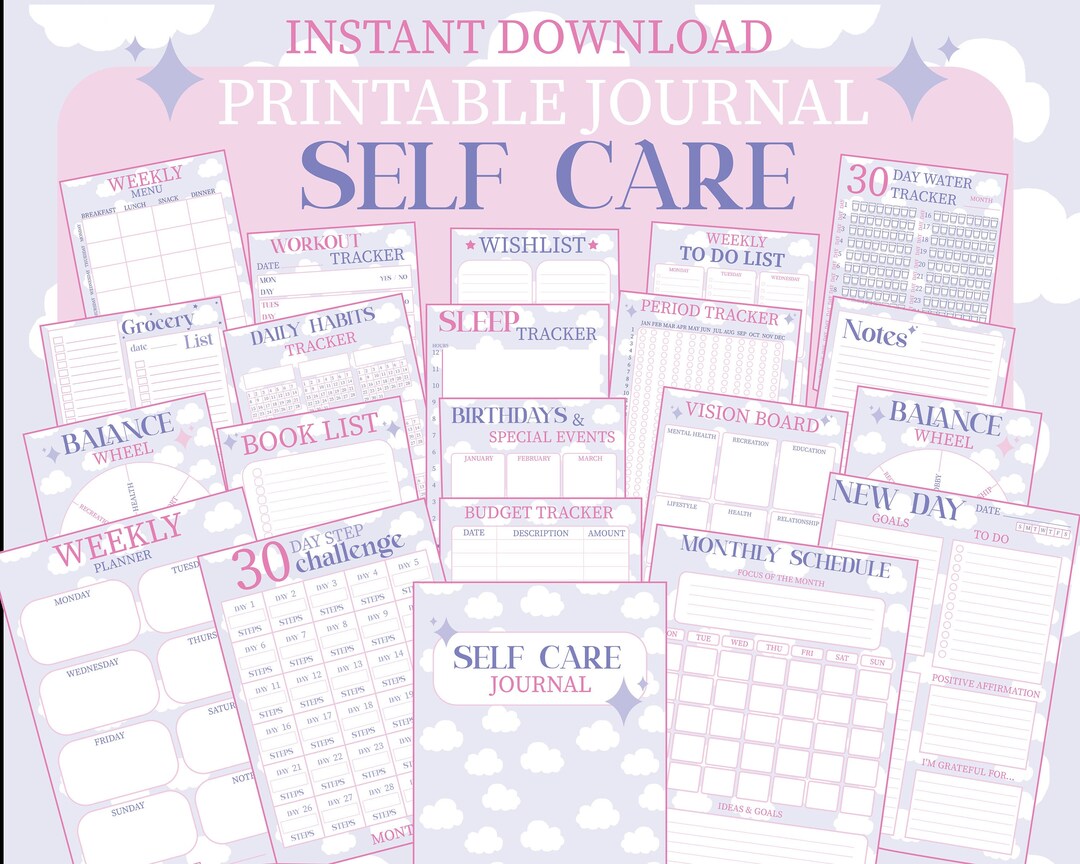 Self Care Journal Printable, Wellness Journal, Mindfulness Journal ...