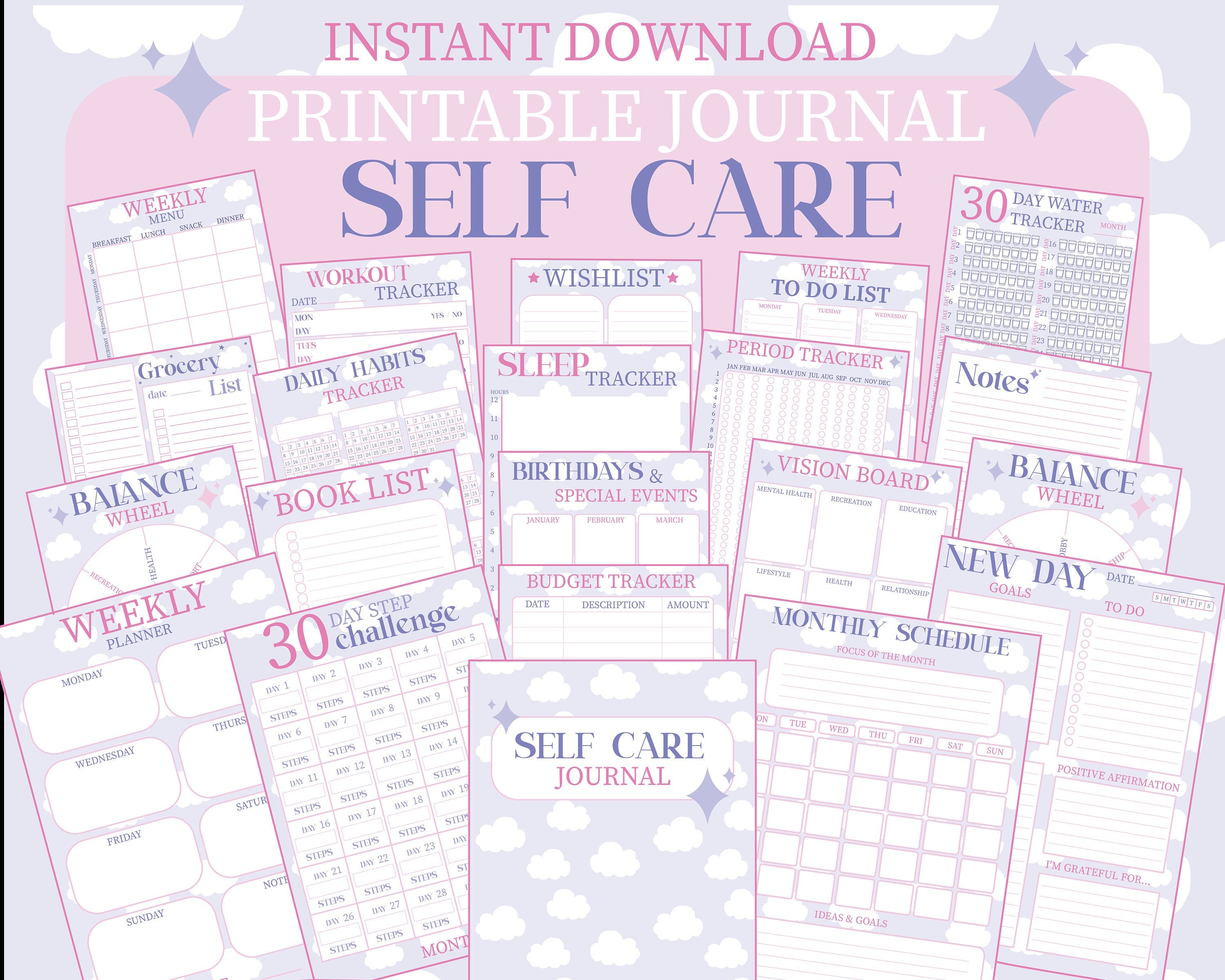 Self Care Journal Printable, Wellness Journal, Mindfulness Journal ...