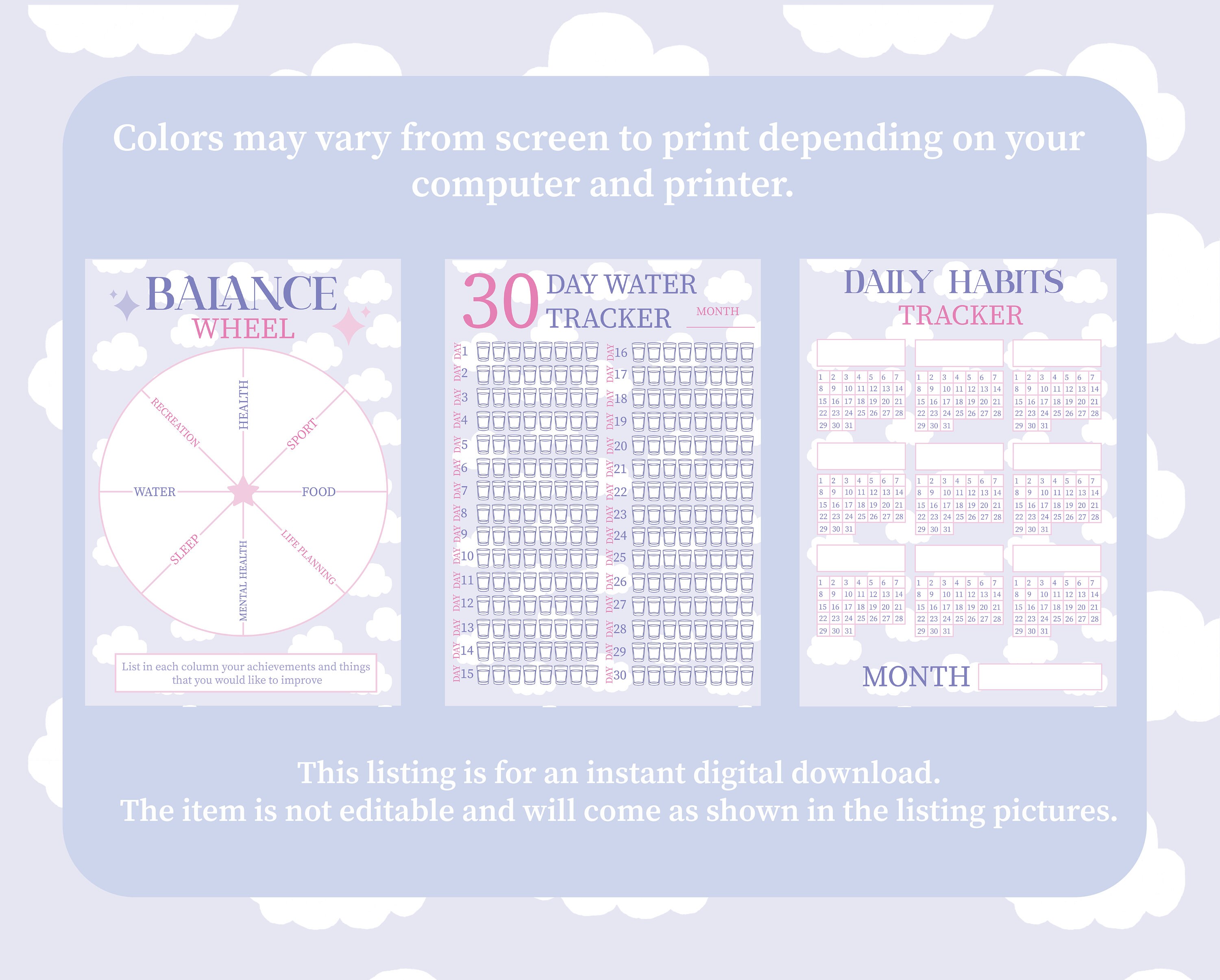 Healthy Life Planner, Self Care Journal, Fitness Planner Bundle ...