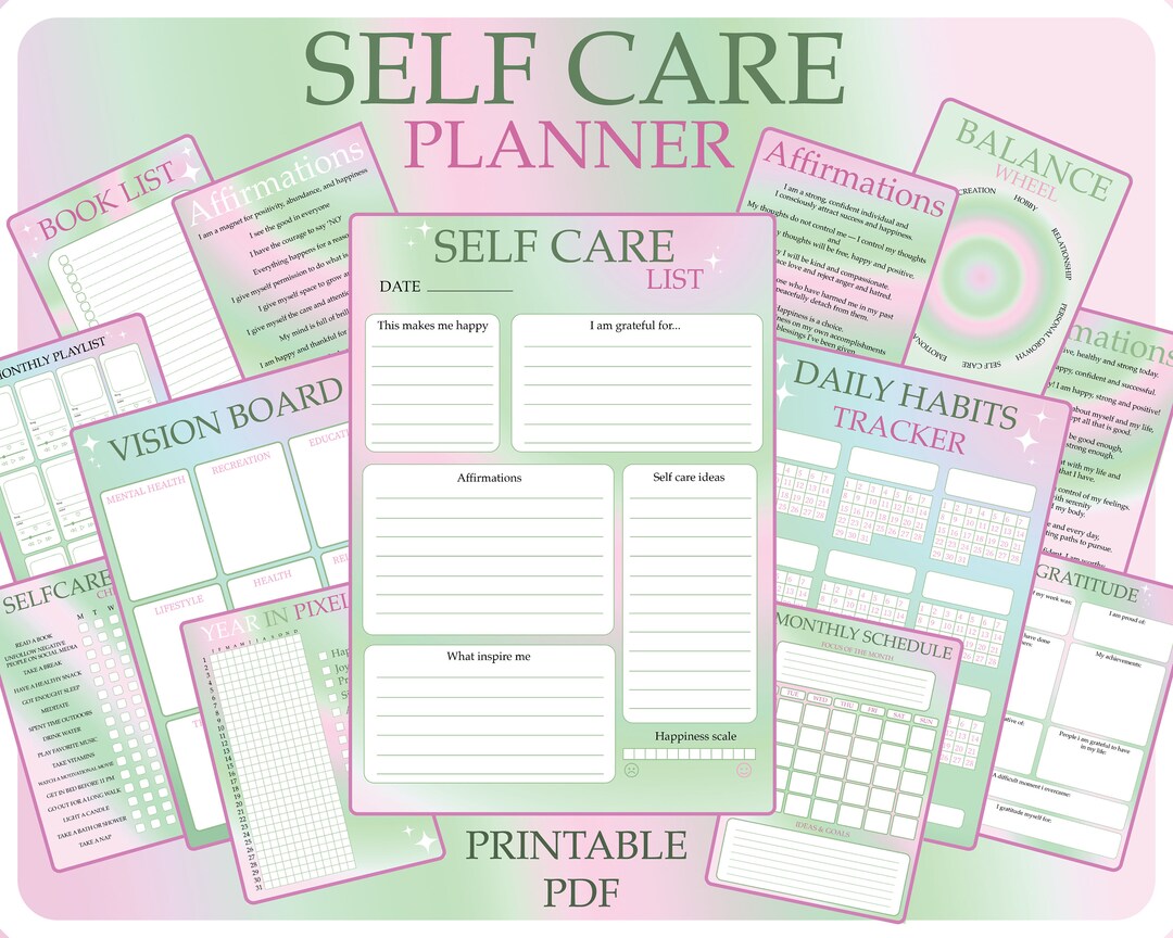 Self Care Journal Self-care Printable Mood Tracker Habit Tracker ...