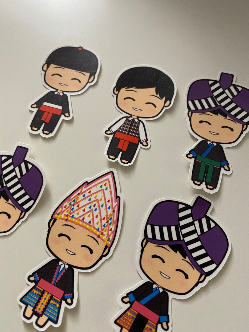 Hmong Chibi Die-cut Stickers, Hmong Sticker, Hmong Clothes, Hmong ...