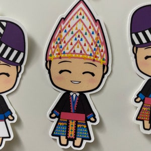Hmong Chibi Die-cut Stickers, Hmong Sticker, Hmong Clothes, Hmong ...
