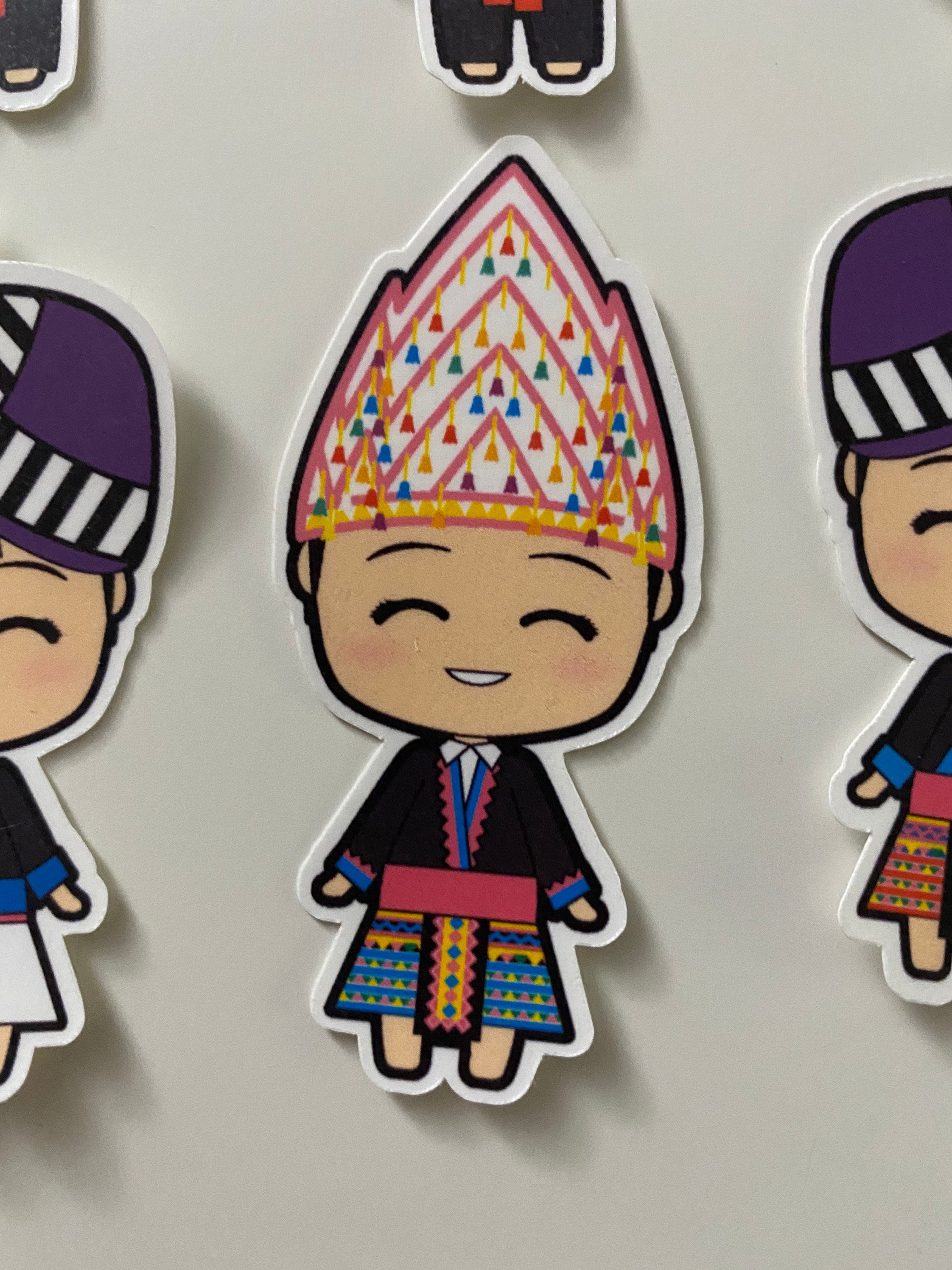 Hmong Chibi Die-cut Stickers, Hmong Sticker, Hmong Clothes, Hmong ...