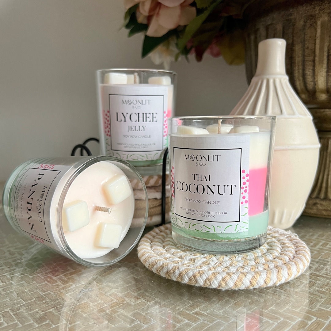 Pandan | Thai Coconut | Lychee Jelly | 5.5oz | Asian-inspired Scents ...