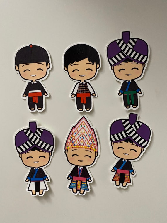 Hmong Chibi Die-cut Stickers Hmong Sticker Hmong Clothes | Etsy