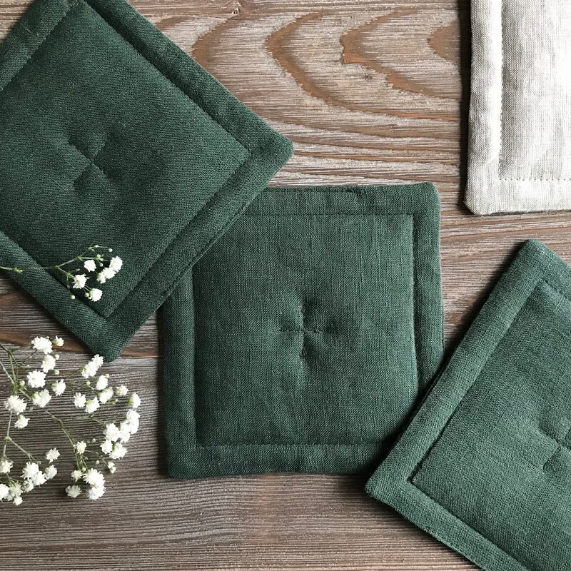 Linen Coasters - Etsy