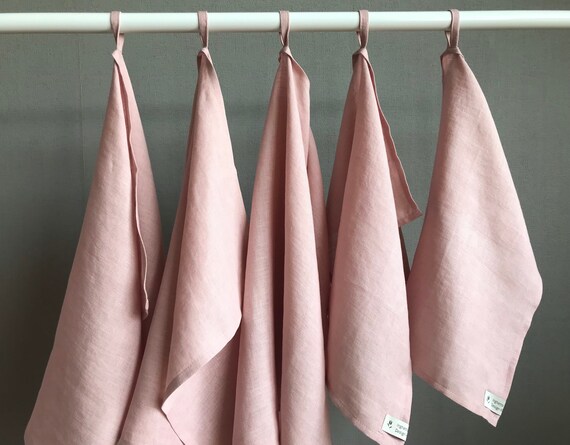 Faded PINK 100 Linen Tea Towels Dish Hand Towel Pastel Pink Kitchen Textile Ecological House Home Earth Eco Friendly Etsy
