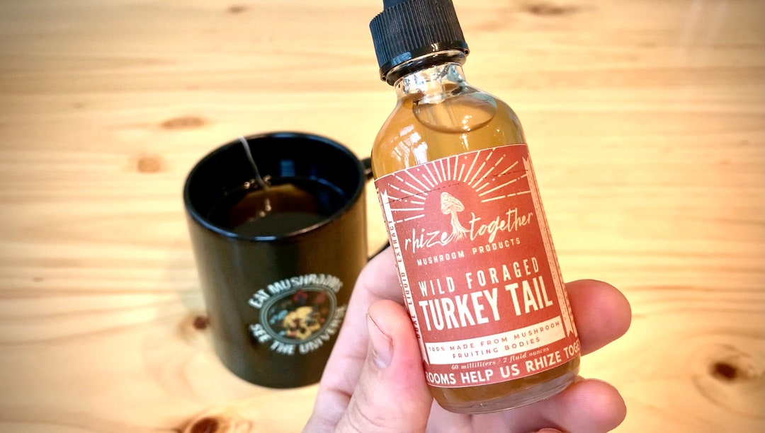 Turkey Tail Mushroom Tincture - Liquid Dual Extract - Trametes ...