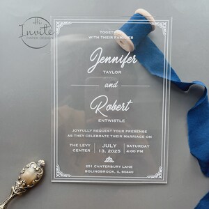 Personalized Clear Acrylic Wedding Invitation With Envelope - Etsy
