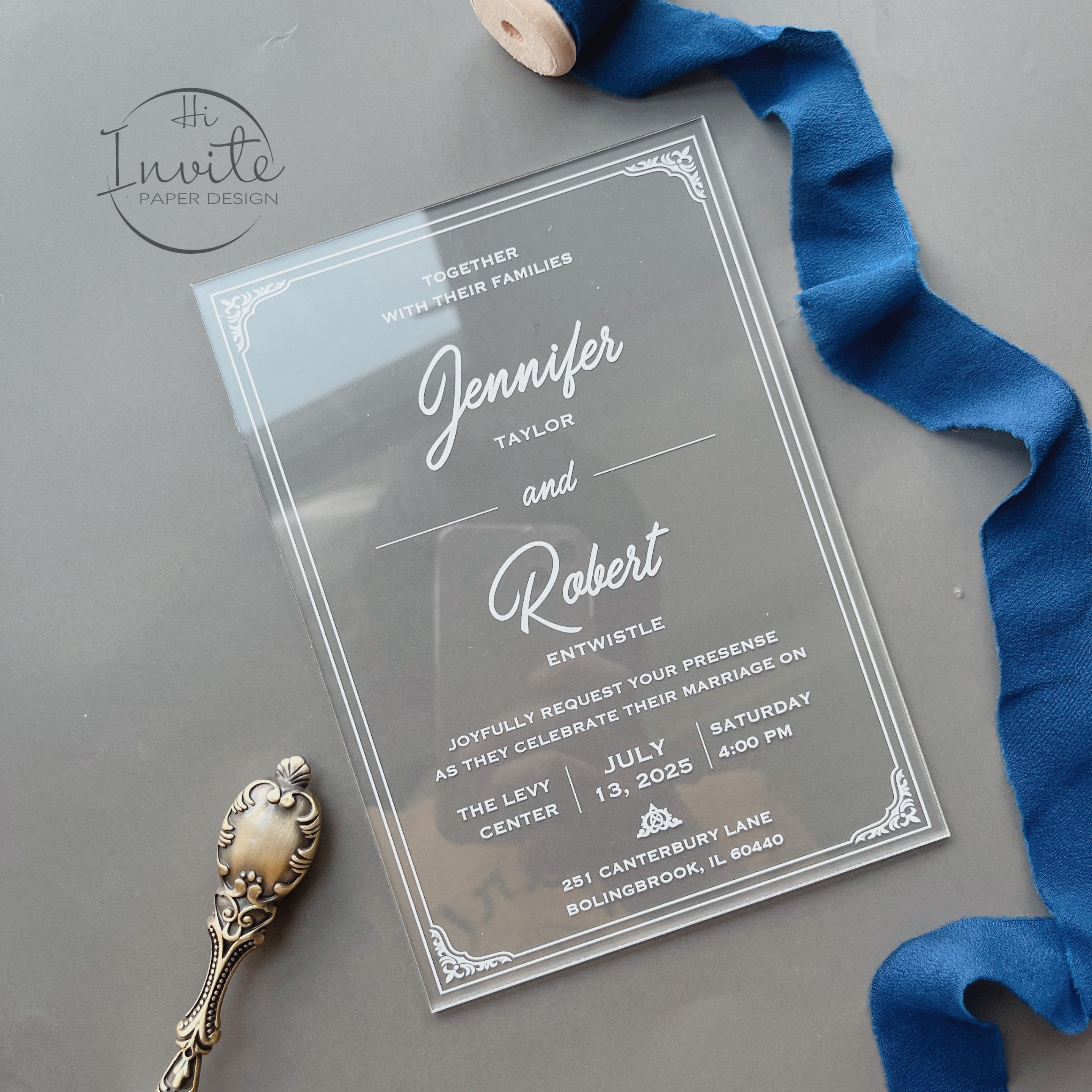 Personalized Clear Acrylic Wedding Invitation With Envelope - Etsy