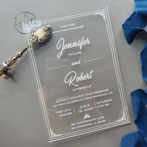 Personalized Clear Acrylic Wedding Invitation With Envelope - Etsy