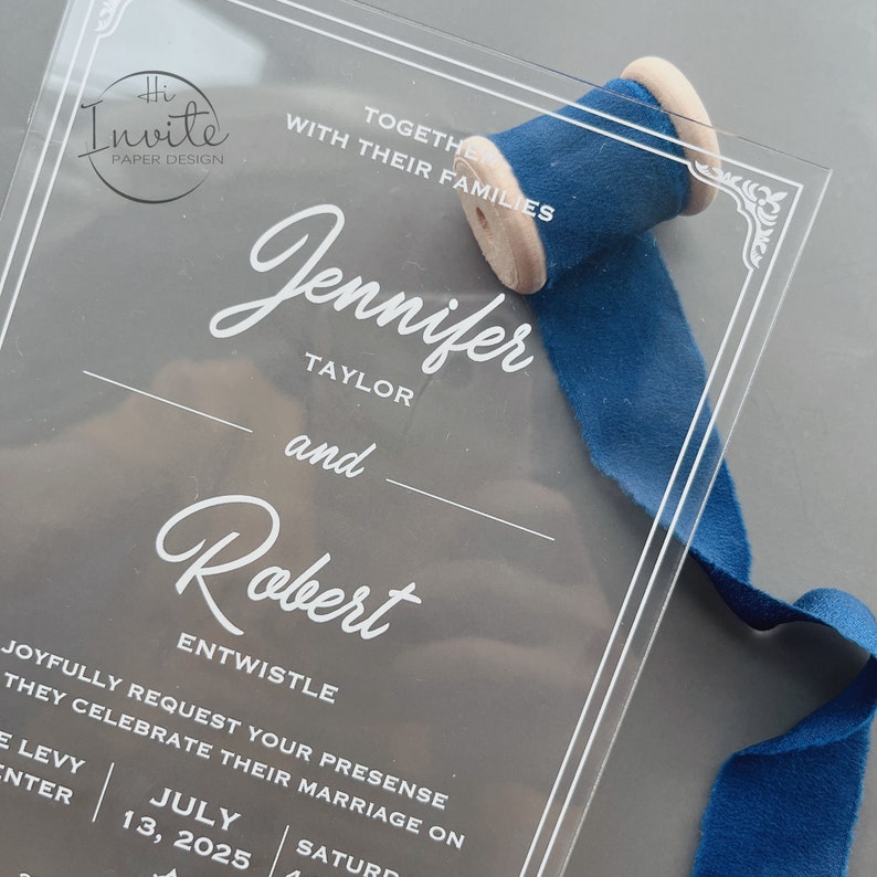 Personalized Clear Acrylic Wedding Invitation With Envelope - Etsy