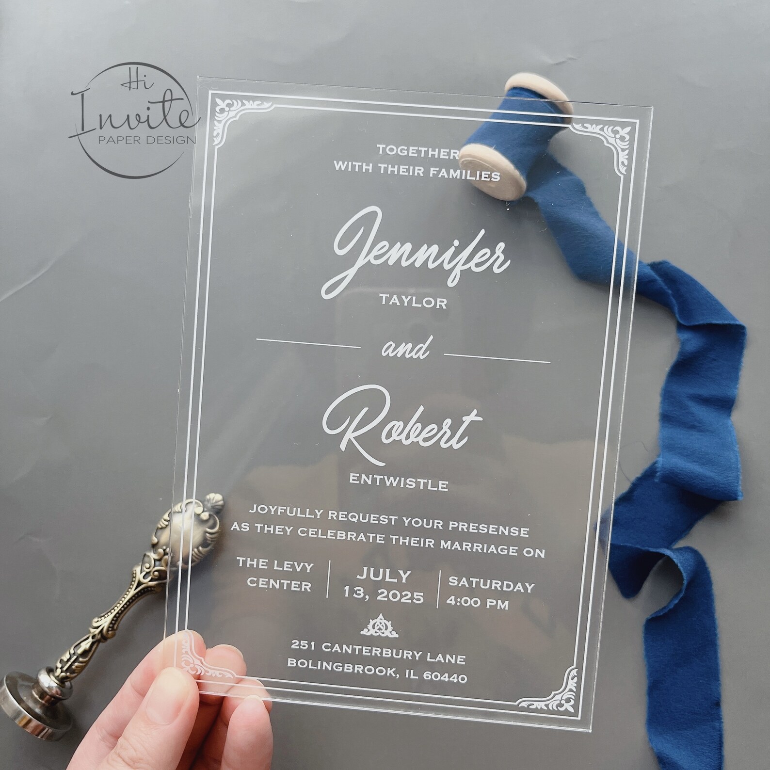 Personalized Clear Acrylic Wedding Invitation With Envelope - Etsy