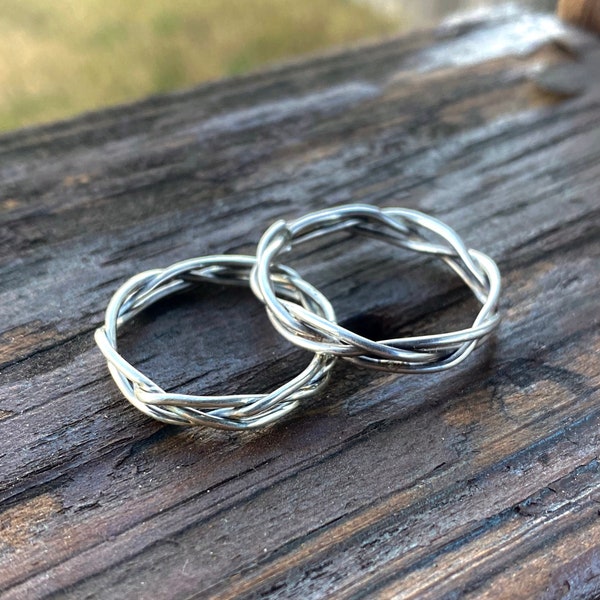 Silver Braided Ring - Etsy