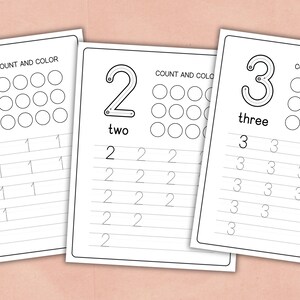 Zero to Ten Numbers Tracing Preschool Kindergarten Handwriting ...