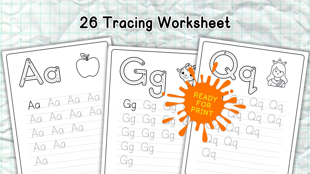 26 ABC Alphabet Tracing: Preschool Kindergarten Handwriting - Etsy