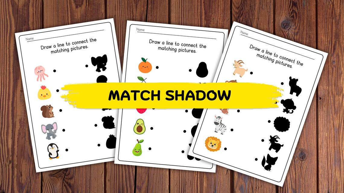 Printable Matching Worksheets Fun, Match the Picture, Kindergarten ...
