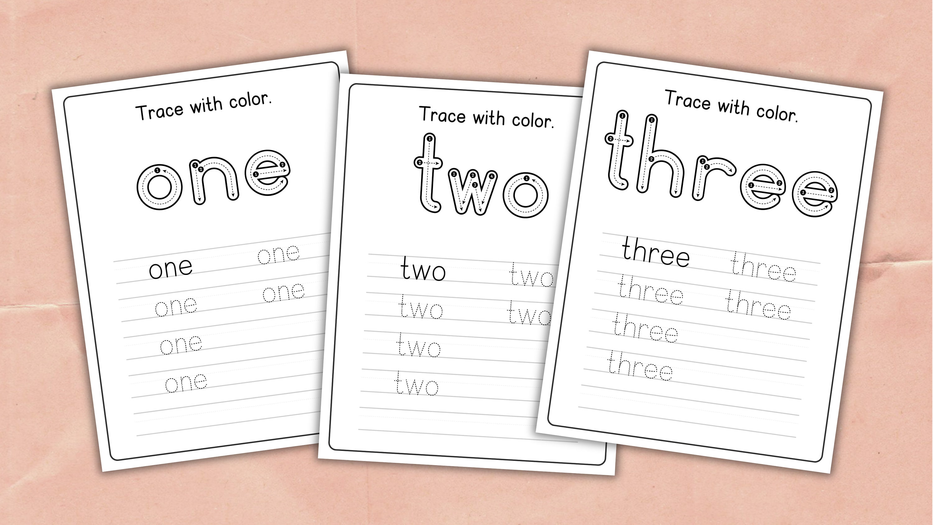 Zero to Ten Numbers Tracing Preschool Kindergarten Handwriting ...