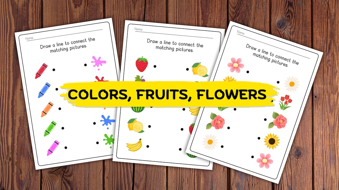 Printable Matching Worksheets Fun, Match the Picture, Kindergarten ...