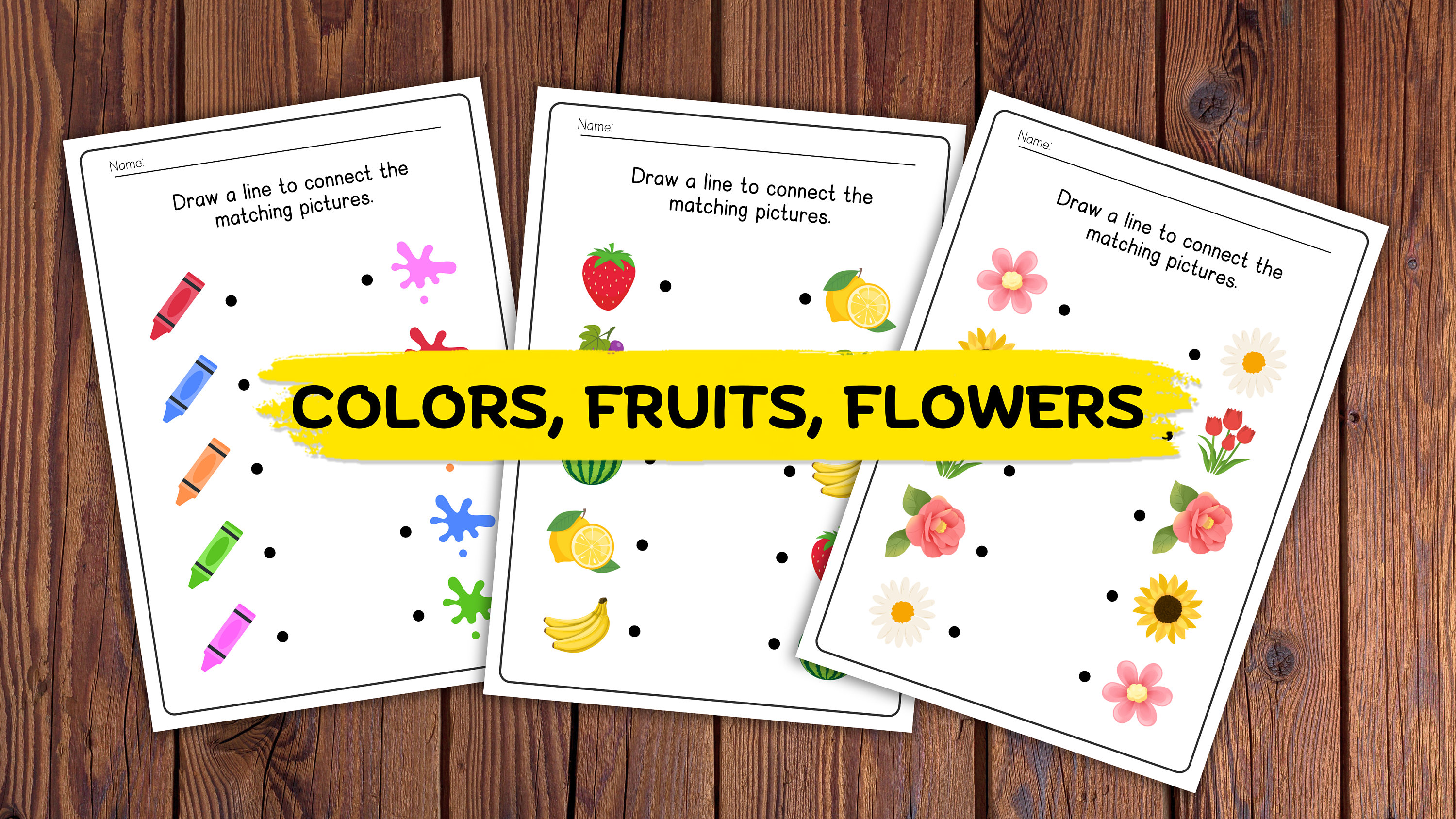 Printable Matching Worksheets Fun, Match the Picture, Kindergarten ...