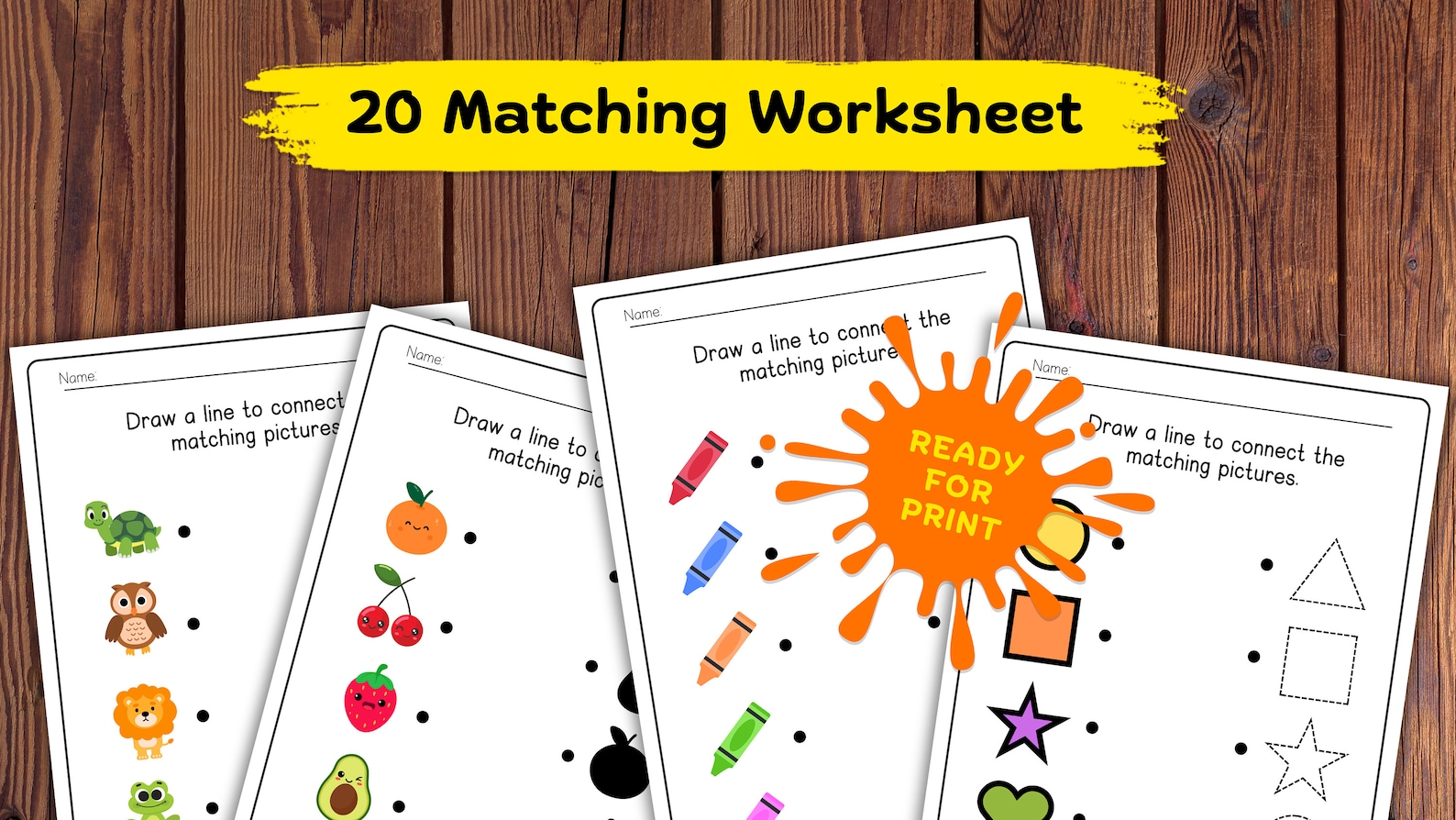 Printable Matching Worksheets Fun, Match the Picture, Kindergarten ...