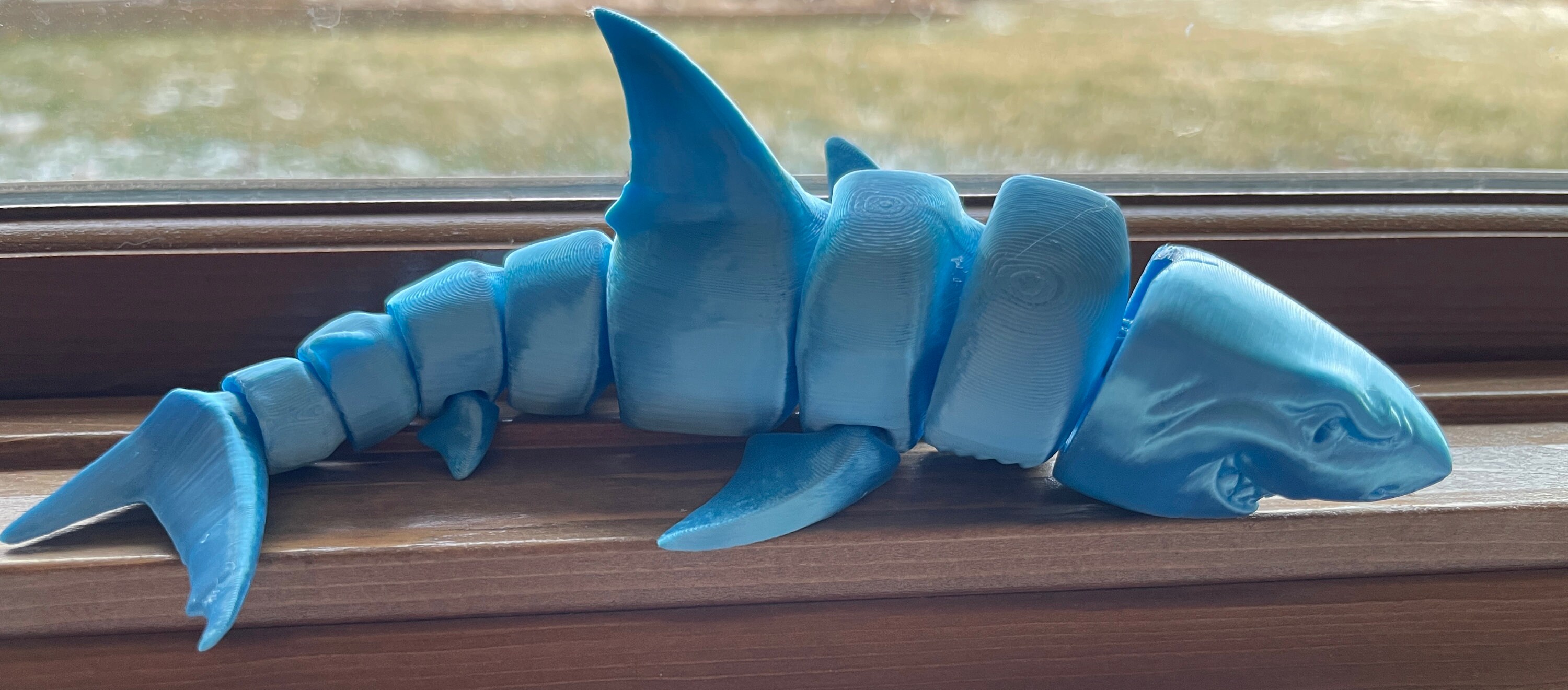 Flexible, Articulating Unique 3D Printed Great White Shark- Multi Size ...